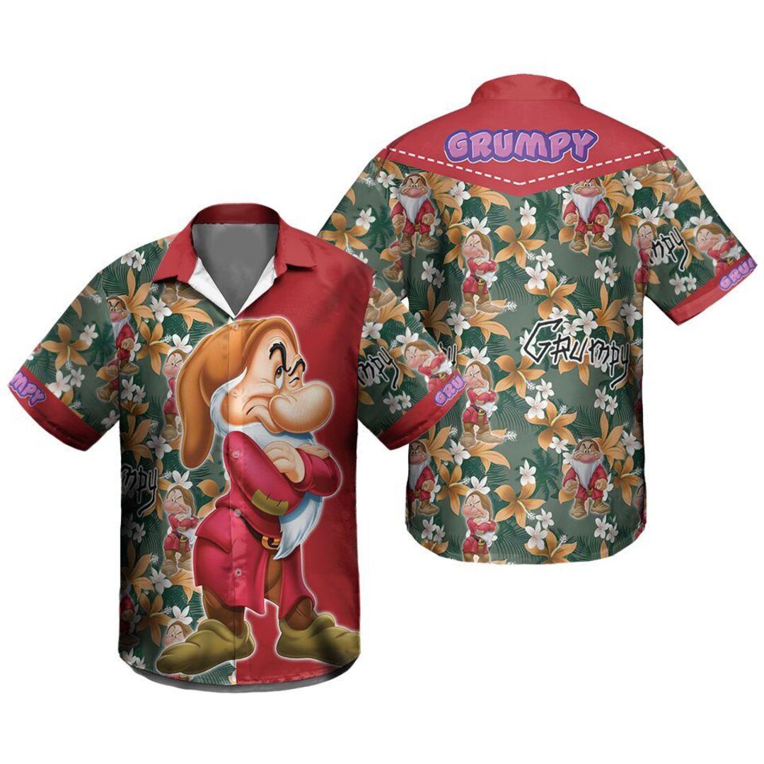 Grumpy Dwarf Tropical Hawaiian Shirt, Grumpy Lover Shirt, Grumpy Dwarf ...