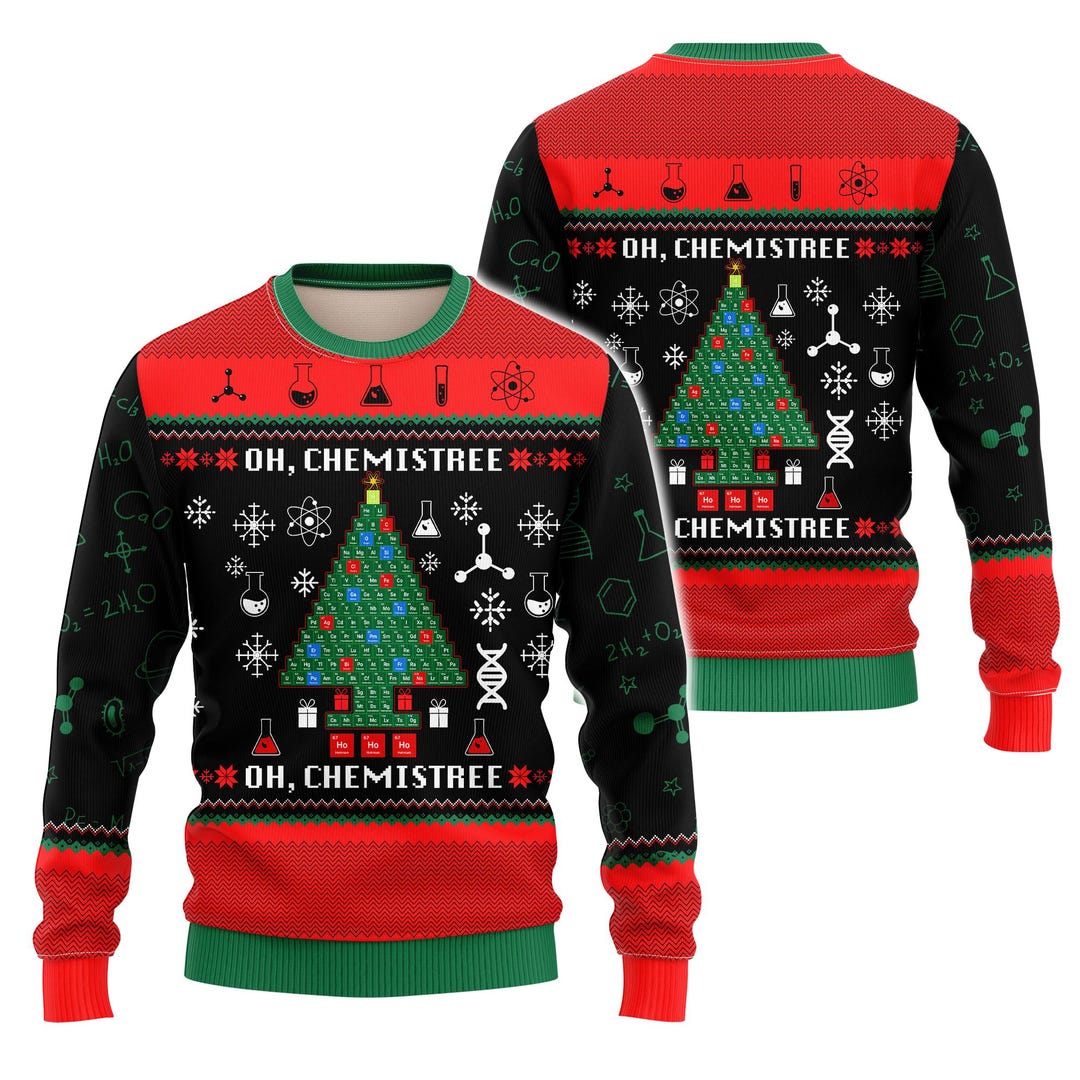 Oh, Chemistree Science Ugly Christmas Sweater, Chemist Lover Xmas ...