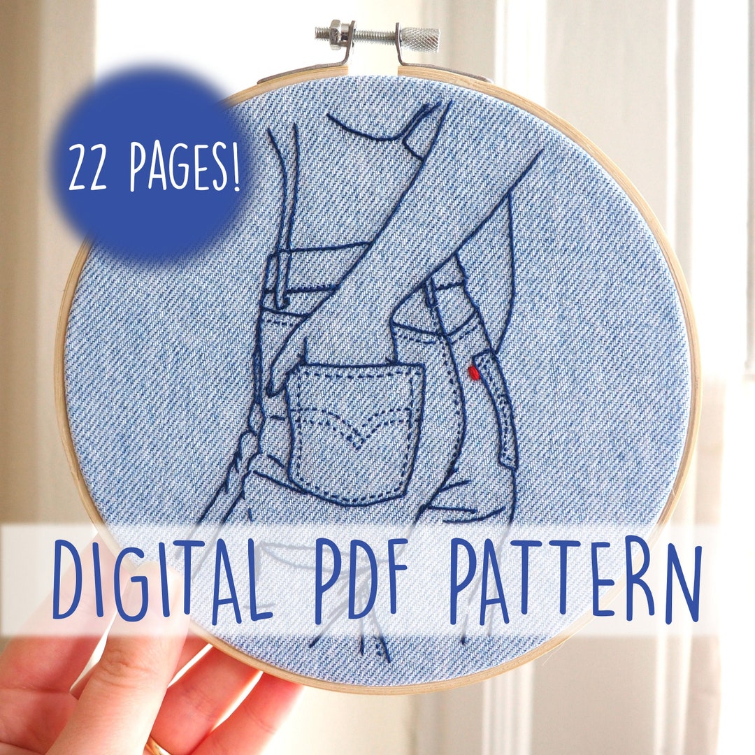 Vintage Levi's #3 - PDF Hand Embroidery Diy Downloadable Pattern With ...