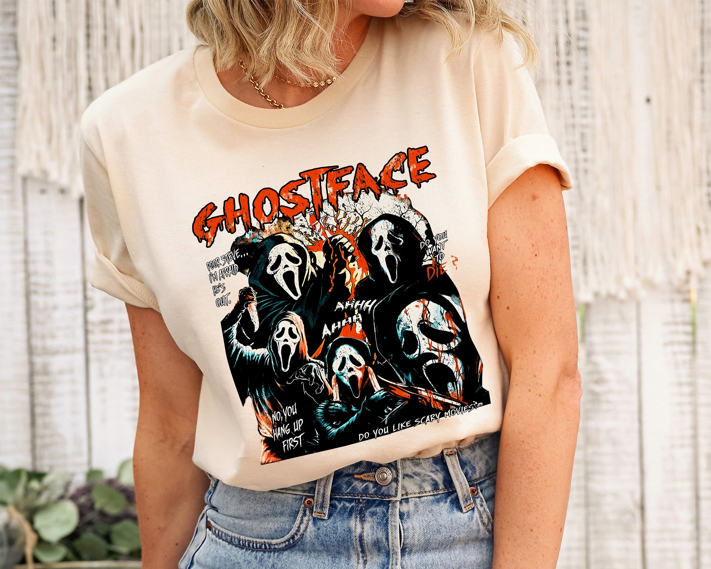 Vintage Ghostface Sweatshirt, Let's Watch Scary Movie , Vintage Scream ...