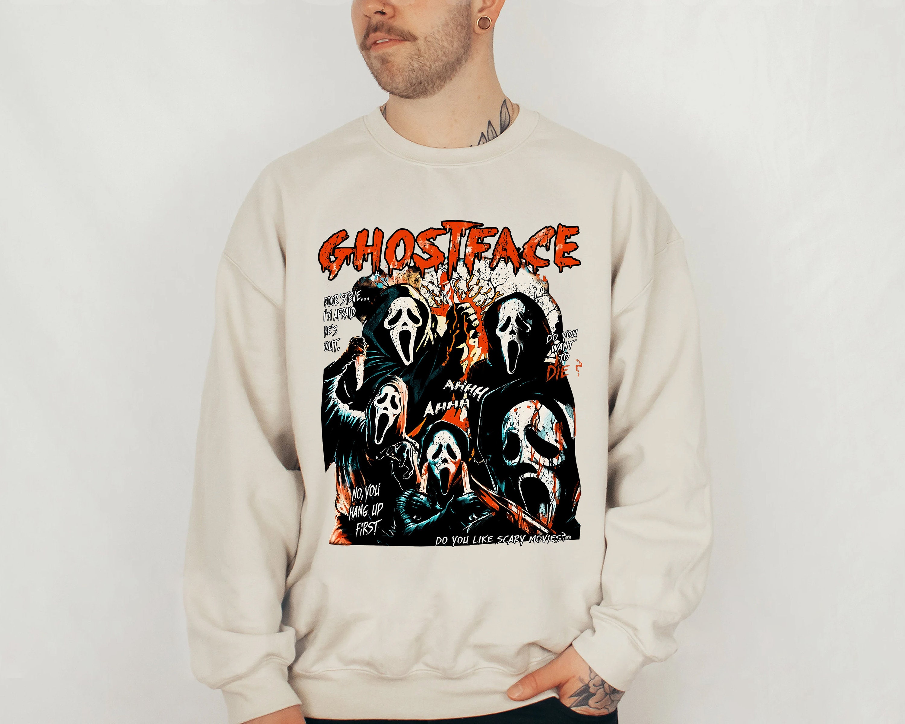 Vintage Ghostface Sweatshirt, Let's Watch Scary Movie , Vintage Scream ...