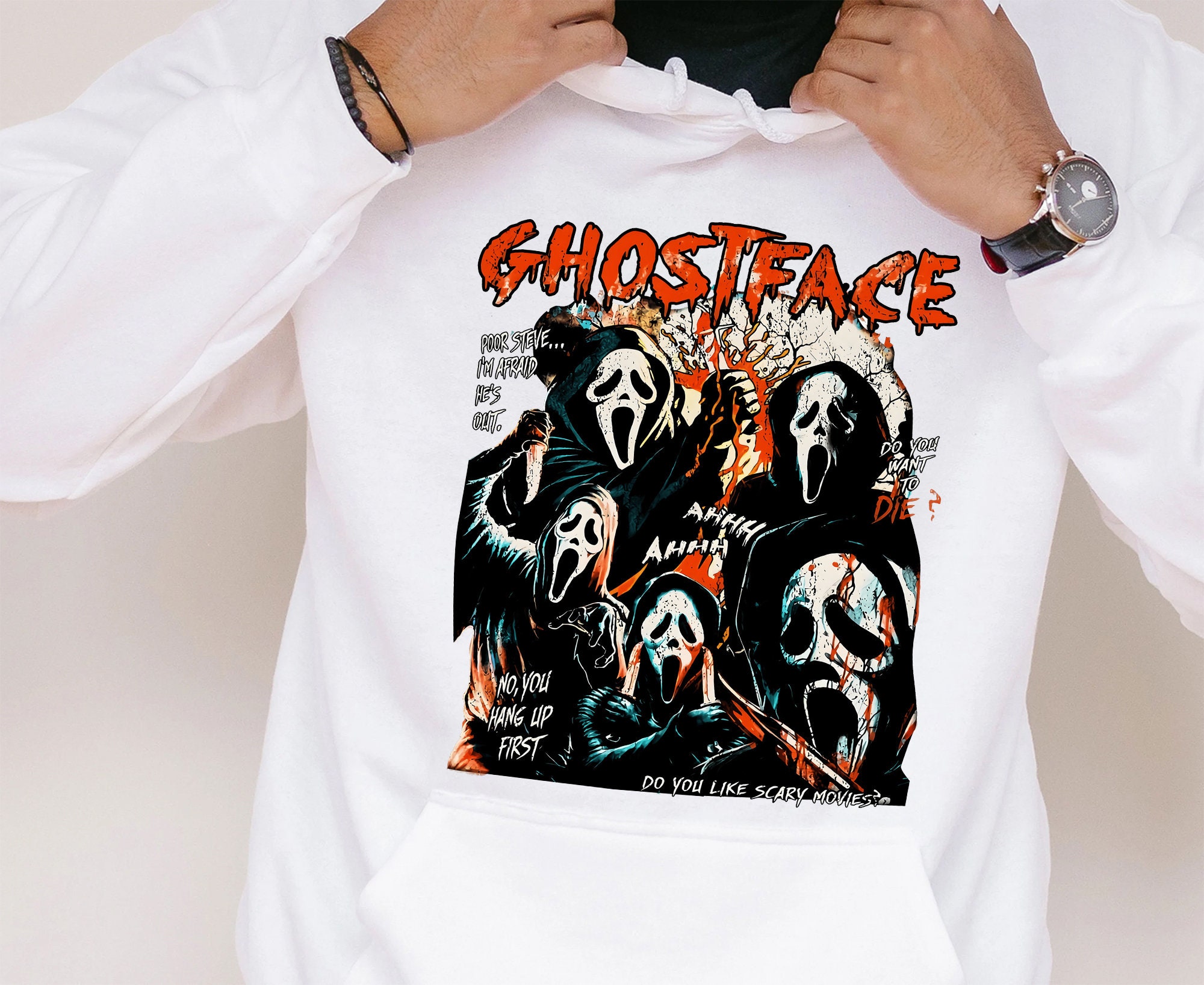 Vintage Ghostface Sweatshirt, Let's Watch Scary Movie , Vintage Scream ...