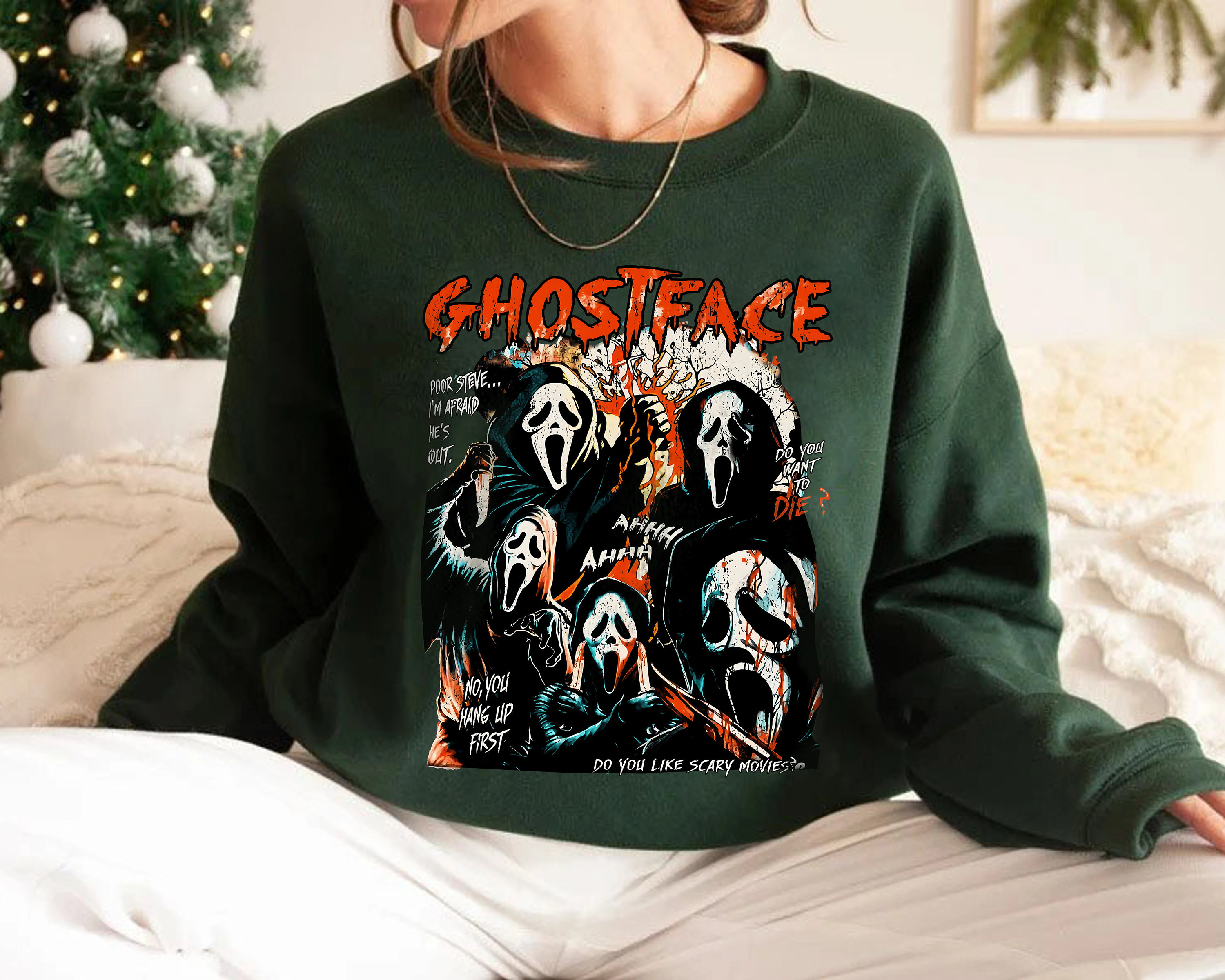 Vintage Ghostface Sweatshirt, Let's Watch Scary Movie , Vintage Scream ...