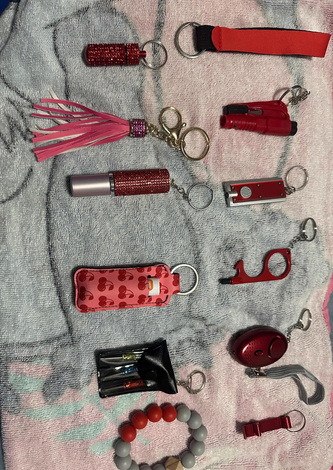 Safety Keychain W/ Alarm, Pom Pom, Whistle, and More Gift Set for Women ...