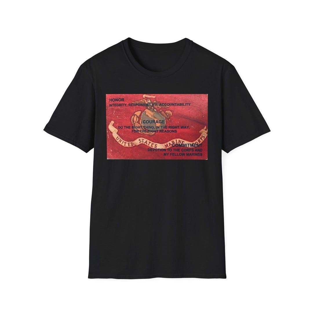 Marine Corps Integrity Card Tribute Tee | Honor Courage Commitment ...