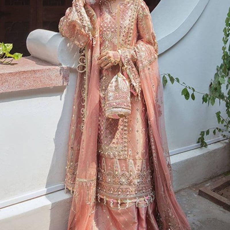 Coral Pakistani Dress - Etsy