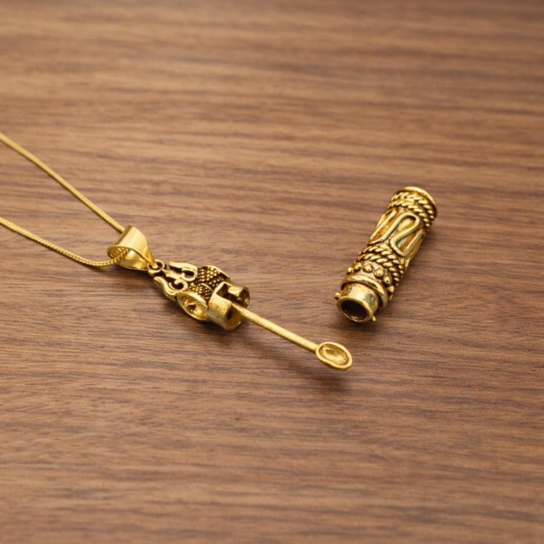 Secret Compartment Necklace Silver & Gold | Poison Box Pendant With ...