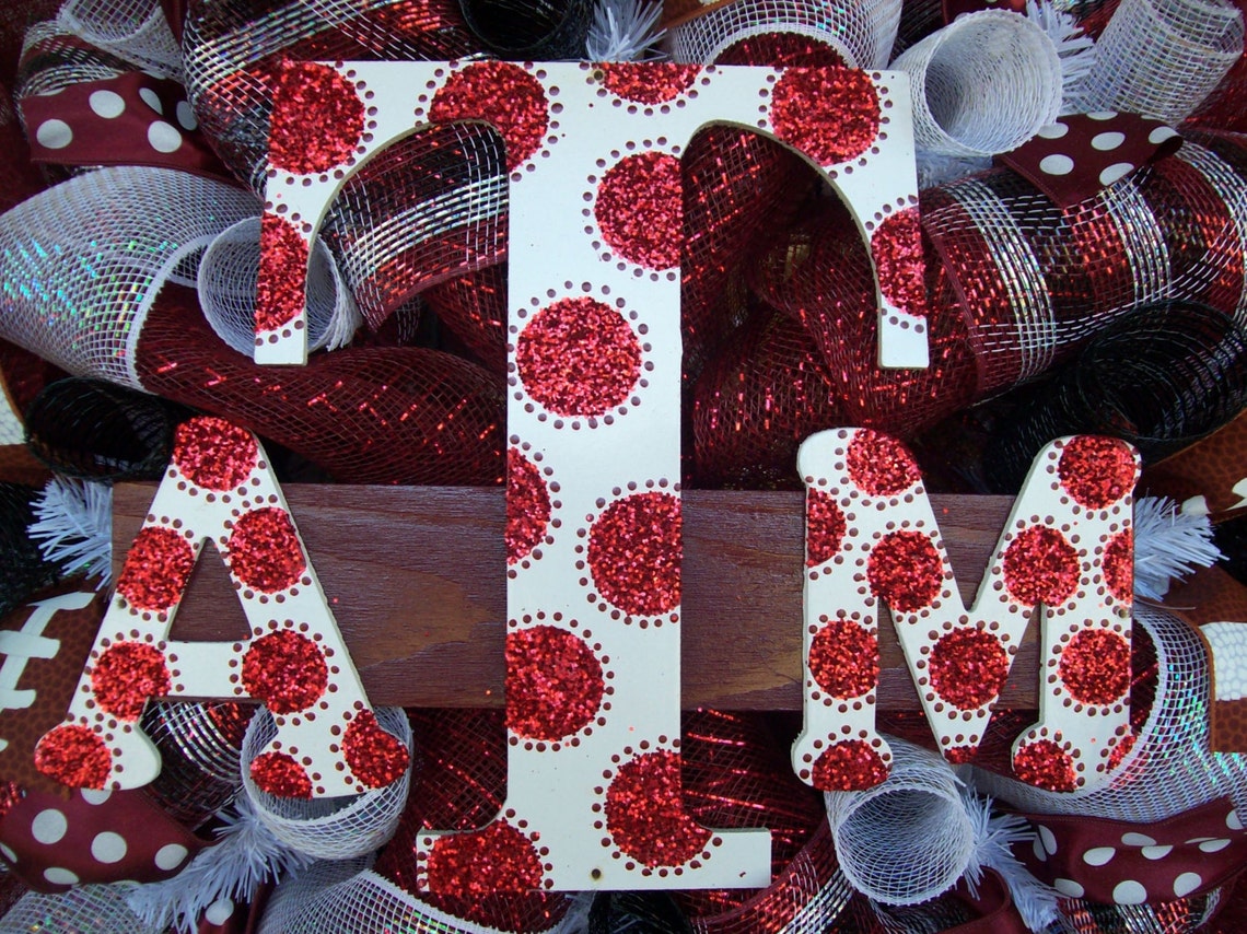Texas A&M Wreath Texas A and M Wreath Deco Mesh Wreath | Etsy