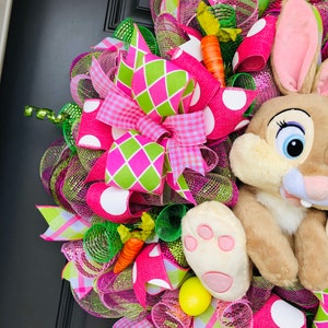 Easter Miss Bunny Bambi Wreath, Easter Wreath, Easter Decorations ...