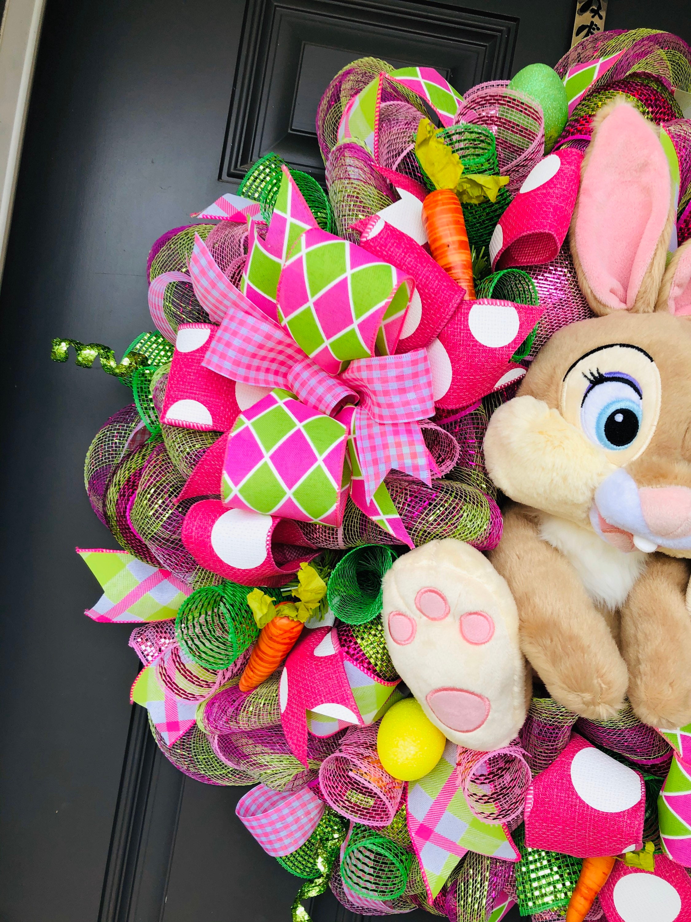 Easter Miss Bunny Bambi Wreath, Easter Wreath, Easter Decorations ...