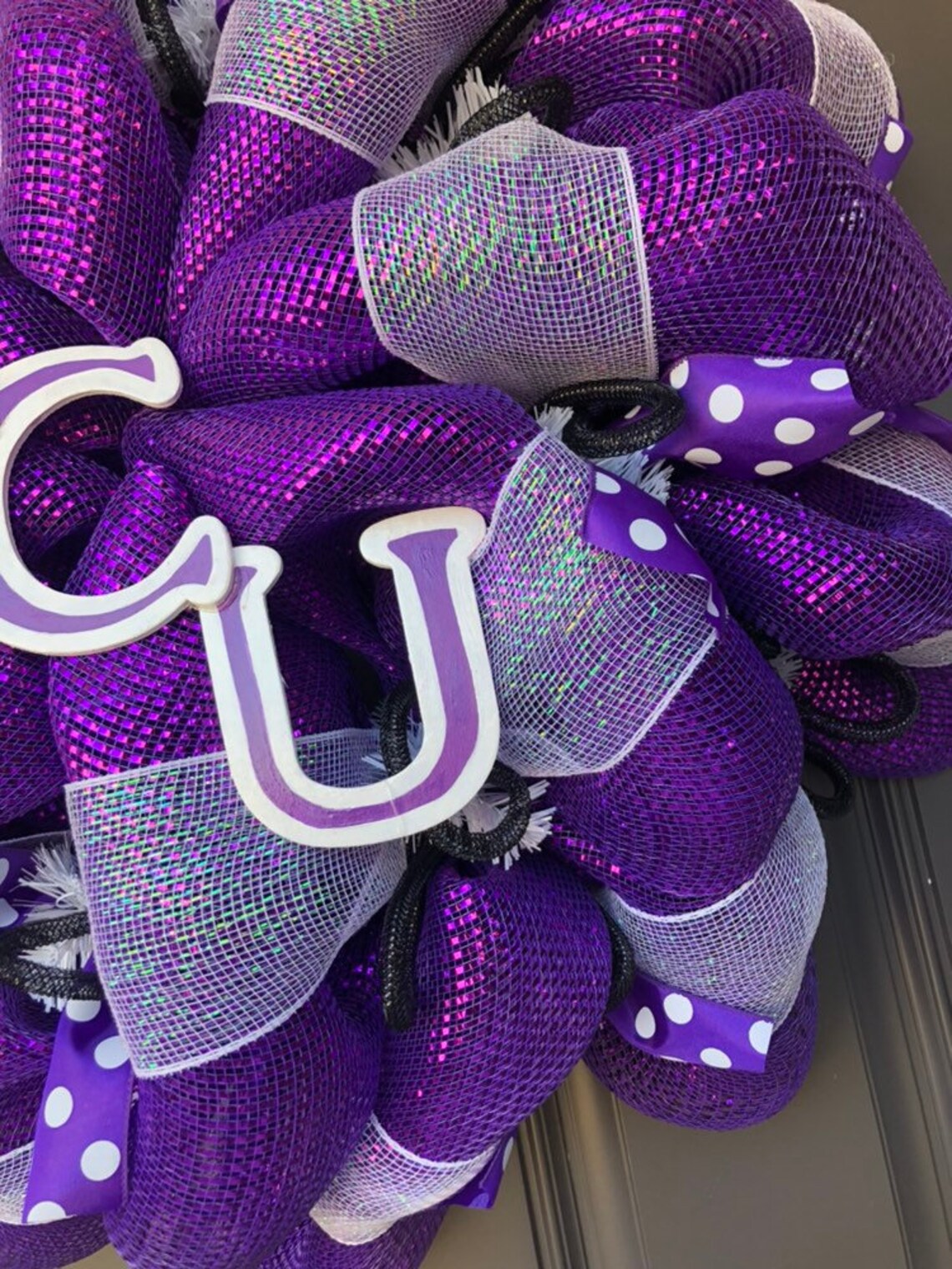 TCU Wreath, Deco Mesh Wreaths, Wreaths for Door, College Football ...