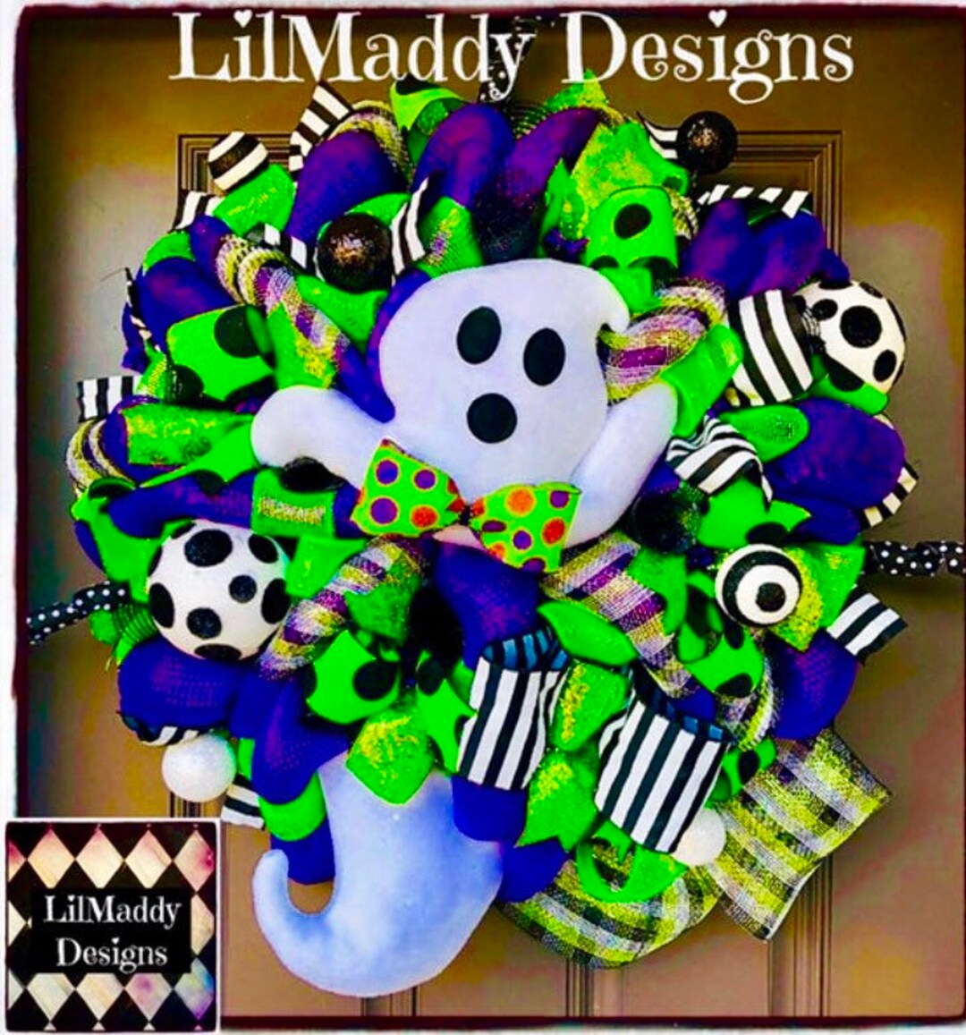 Halloween Front Door Decor | Boo Wreath | Halloween Wreath | Ghost ...