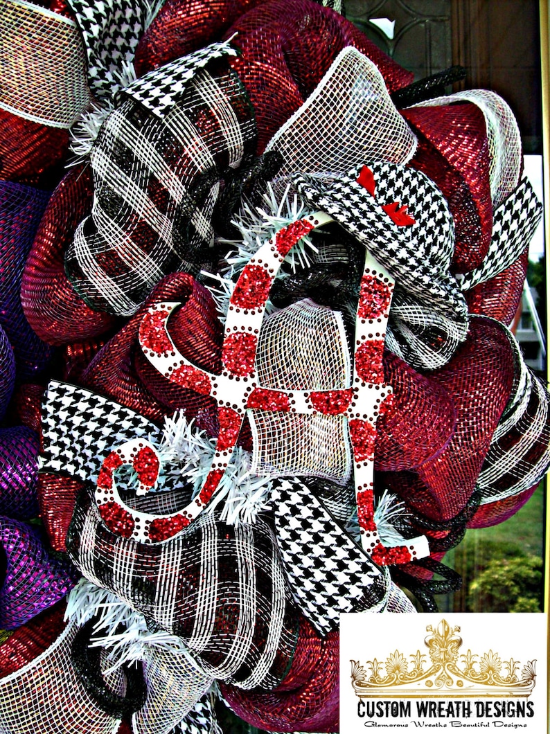 LSU and Alabama House Divided Wreath, LSU Wreath, Alabama Wreath, Deco ...