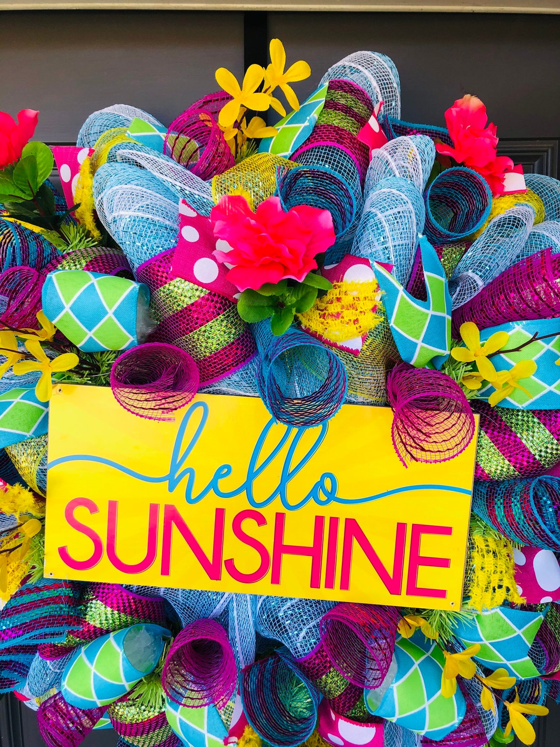 Summer Wreath Summer Decor Hello Sunshine Hello Sunshine - Etsy