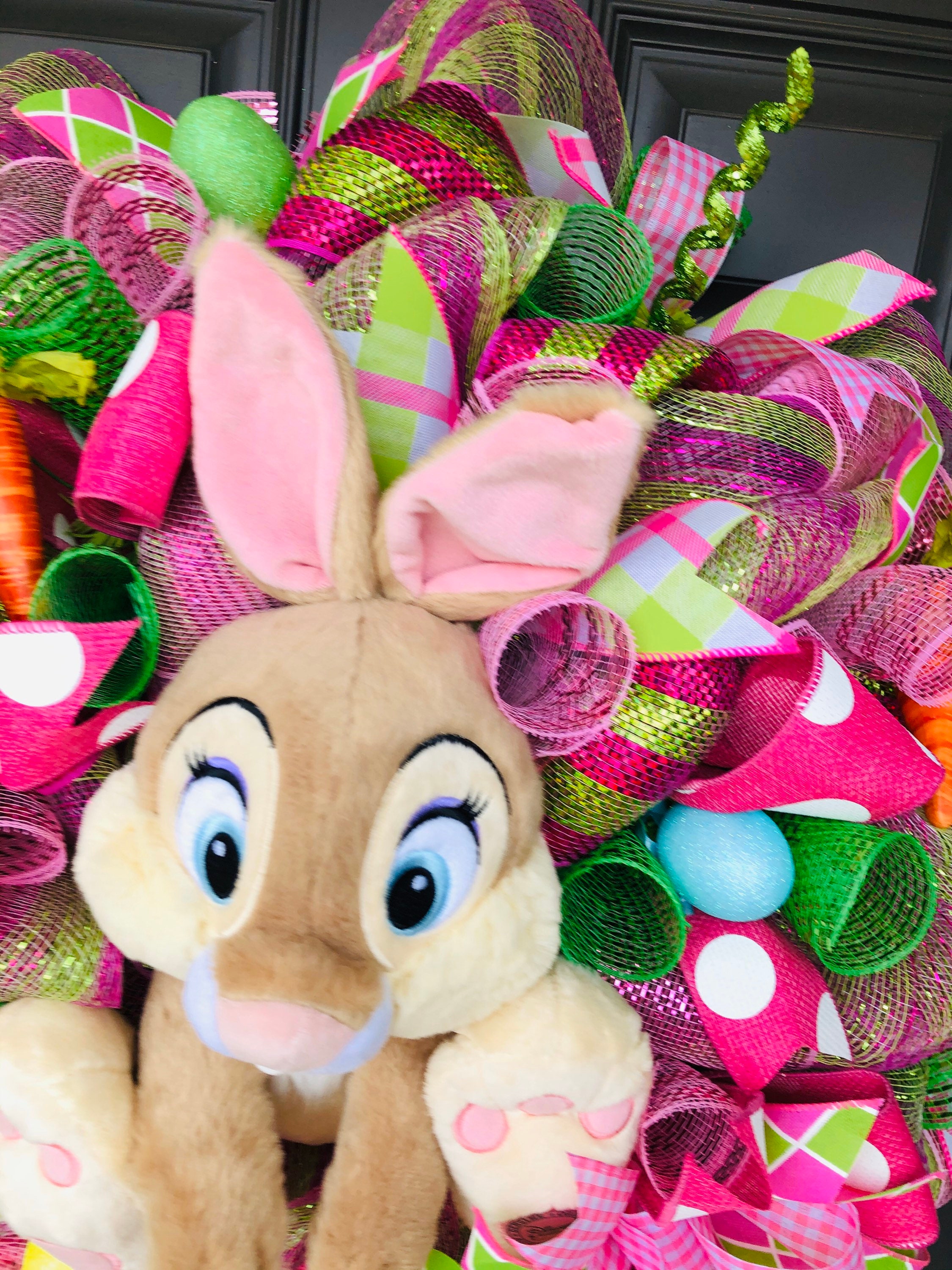 Easter Miss Bunny Bambi Wreath, Easter Wreath, Easter Decorations ...