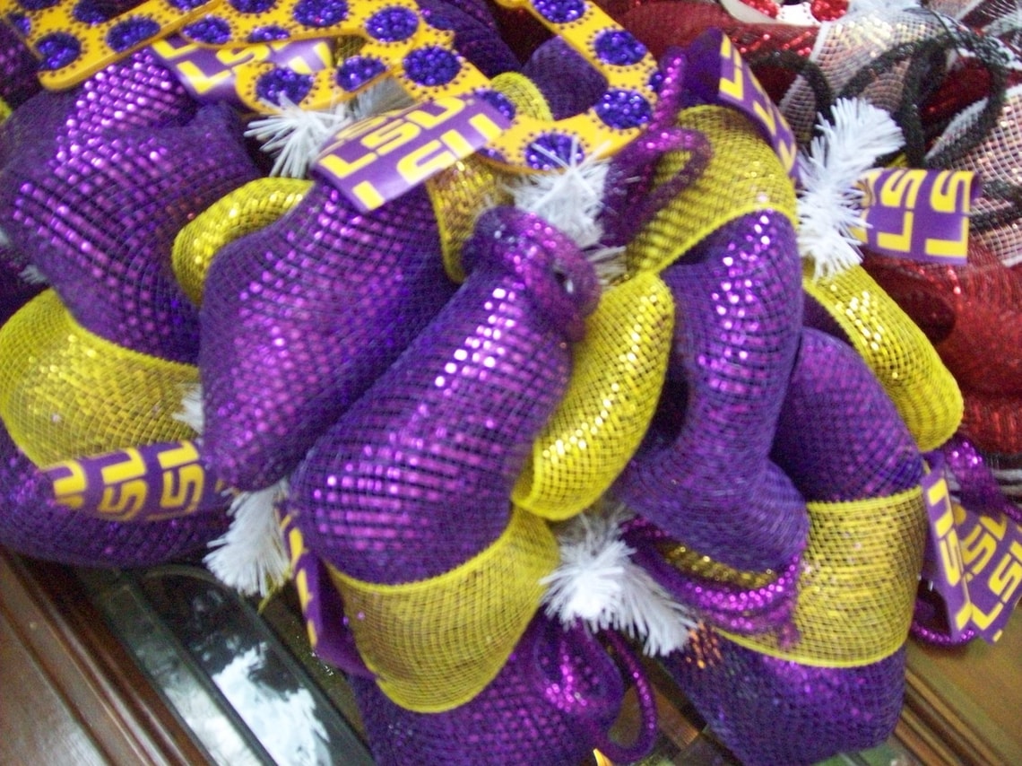 LSU and Alabama House Divided Wreath LSU wreath Alabama | Etsy