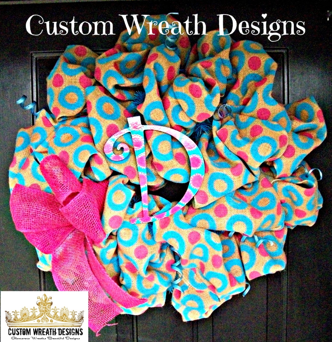 Bubbly Polka Dots Burlap Wreath, Wreath for Front Door, Everyday Wreath ...