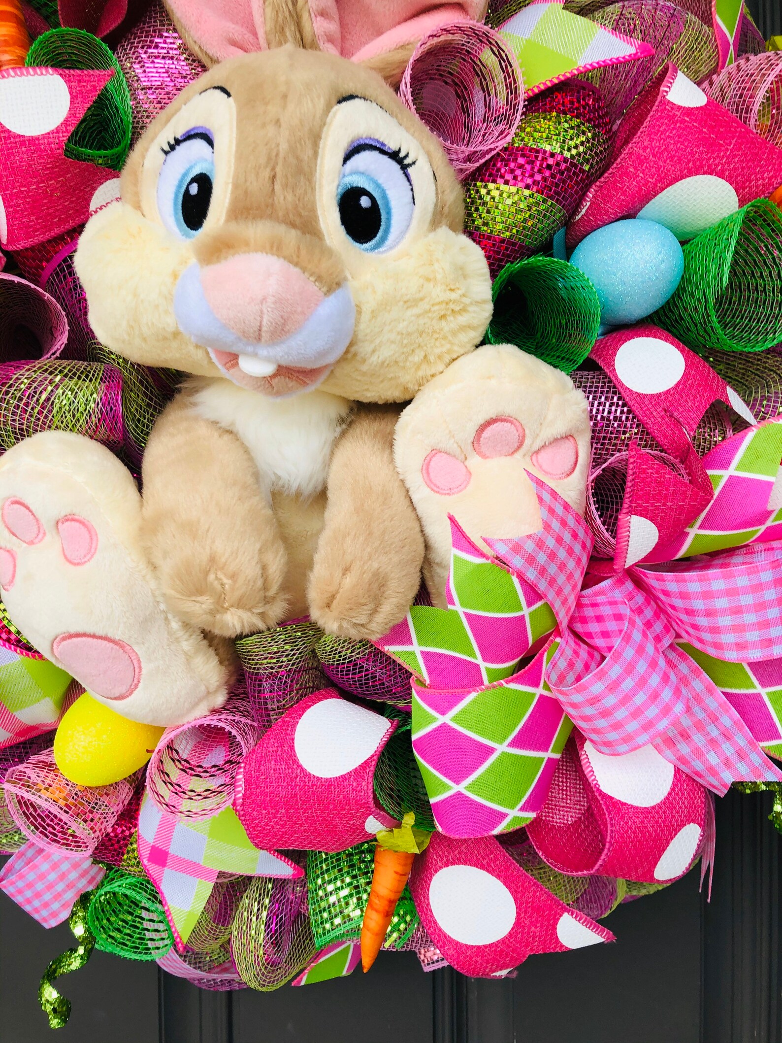 Easter Miss Bunny Bambi Wreath, Easter Wreath, Easter Decorations ...