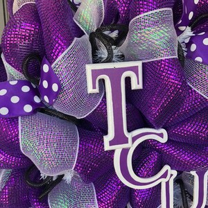 TCU Wreath, Deco Mesh Wreaths, Wreaths for Door, College Football ...