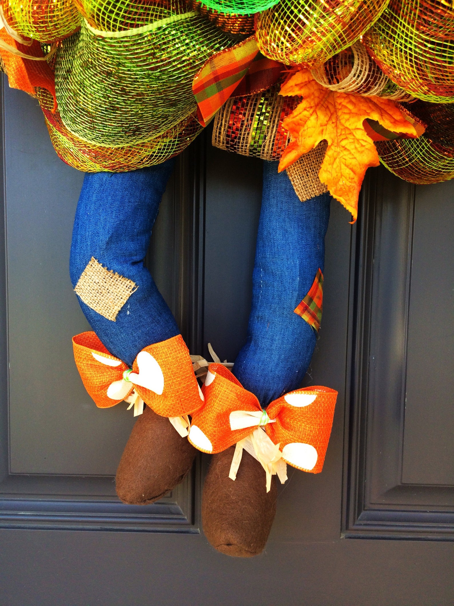 Fall Scarecrow Husk Wreath Fall Wreath Fall Decorations | Etsy