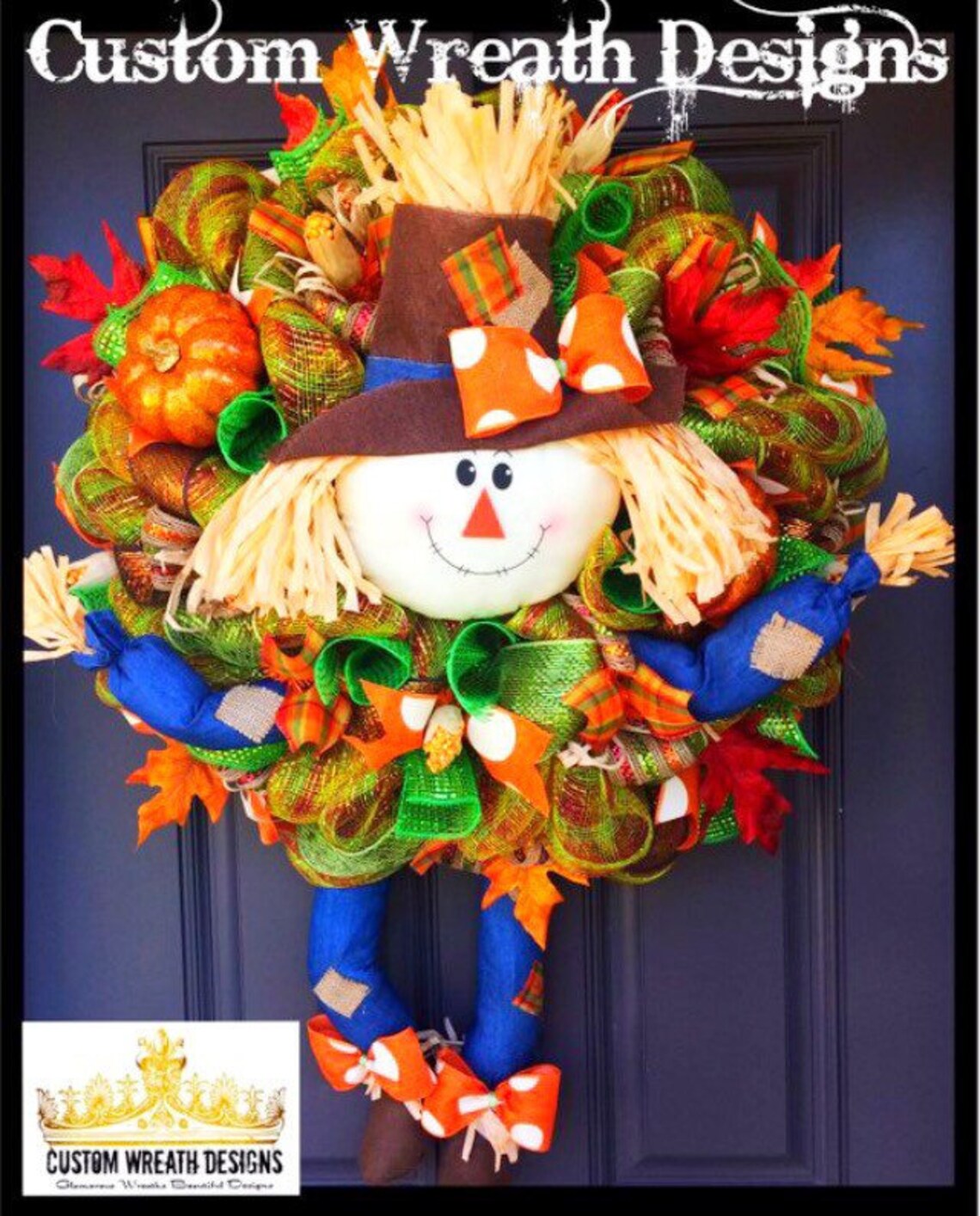 Fall Scarecrow Husk Wreath Fall Wreath Fall Decorations - Etsy