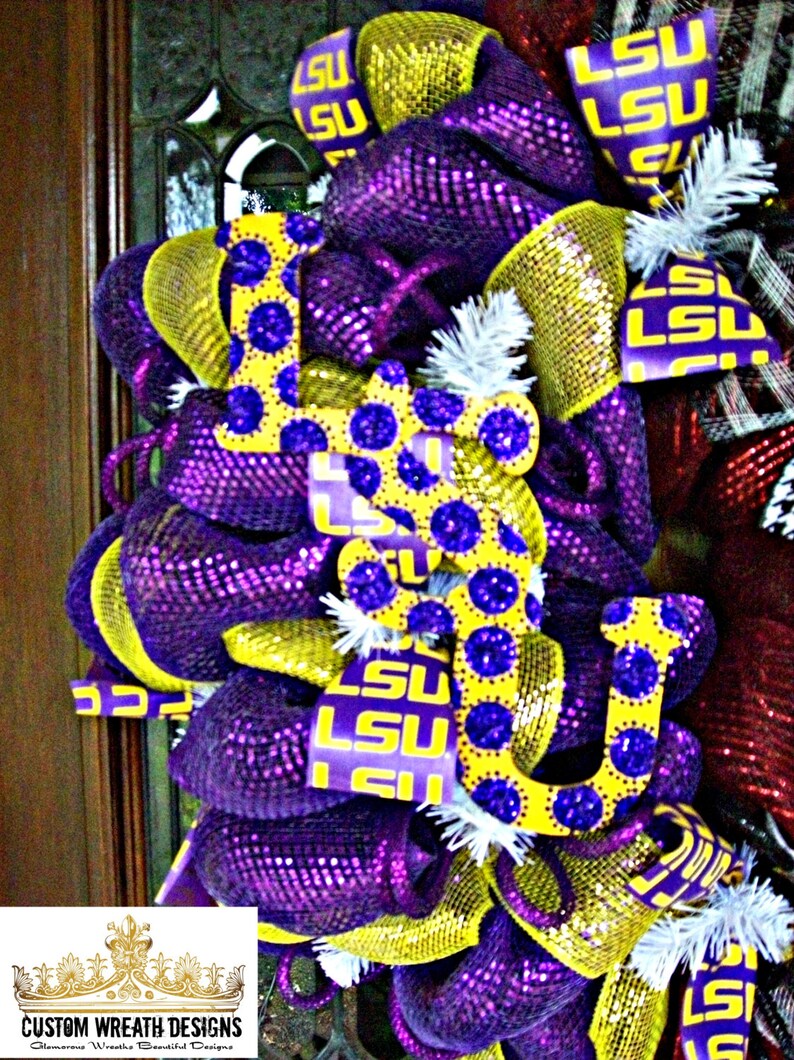 LSU and Alabama House Divided Wreath LSU Wreath Alabama - Etsy