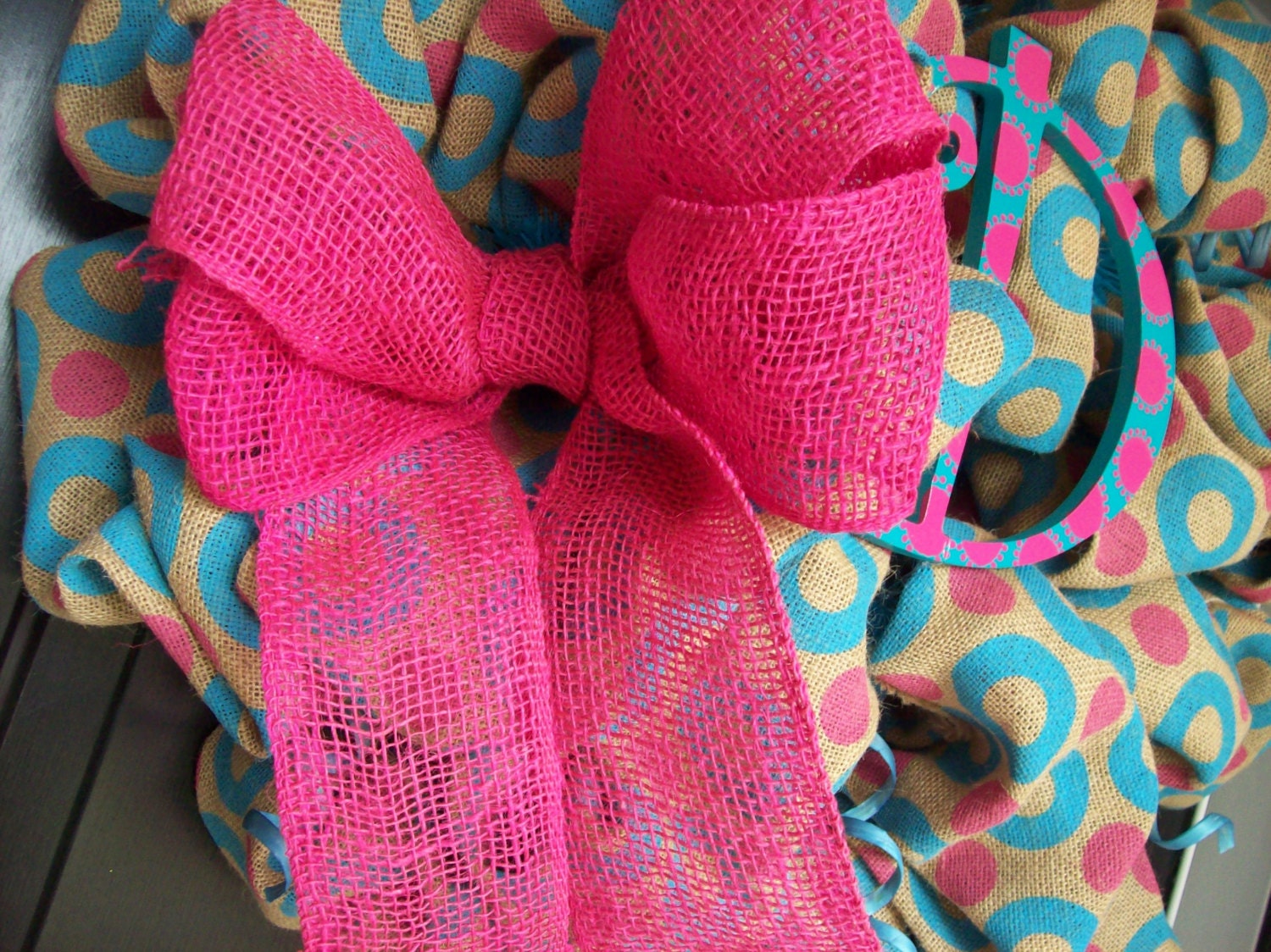 Bubbly Polka Dots Burlap Wreath Wreath for Front Door - Etsy