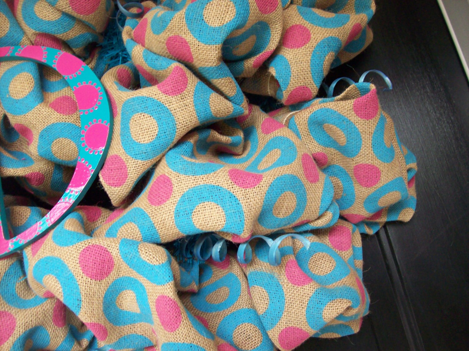 Bubbly Polka Dots Burlap Wreath Wreath for Front Door - Etsy