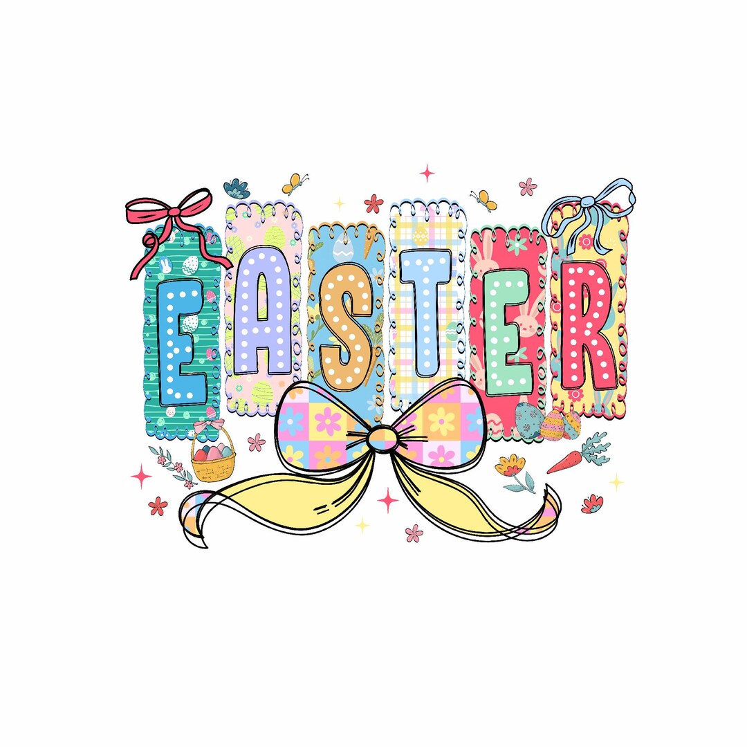 Preppy Coquette Easter Png, Easter Pastel Png, Happy Easter Png, Girls ...
