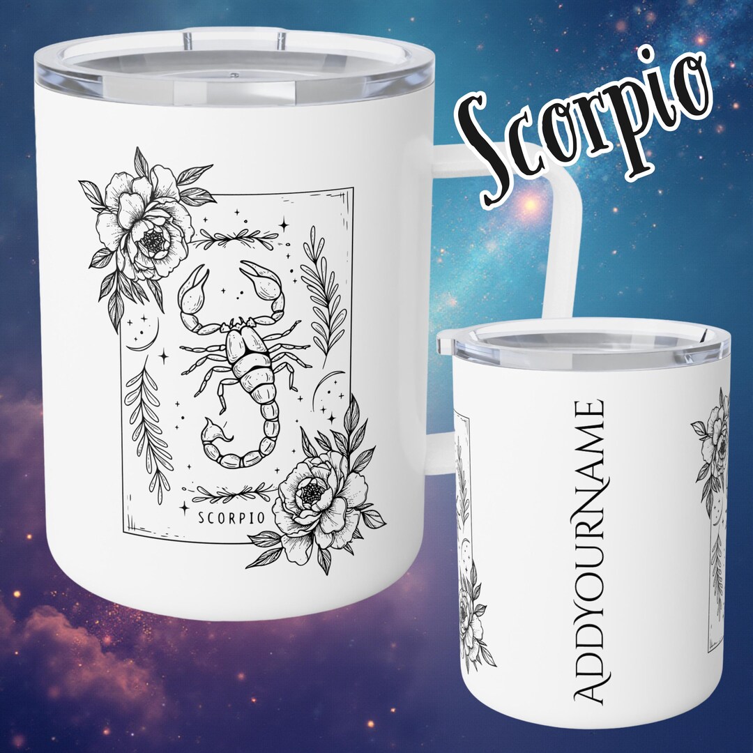 Personalized Zodiac Sign Insulated Coffee Mug - Pick Your Sign - Etsy