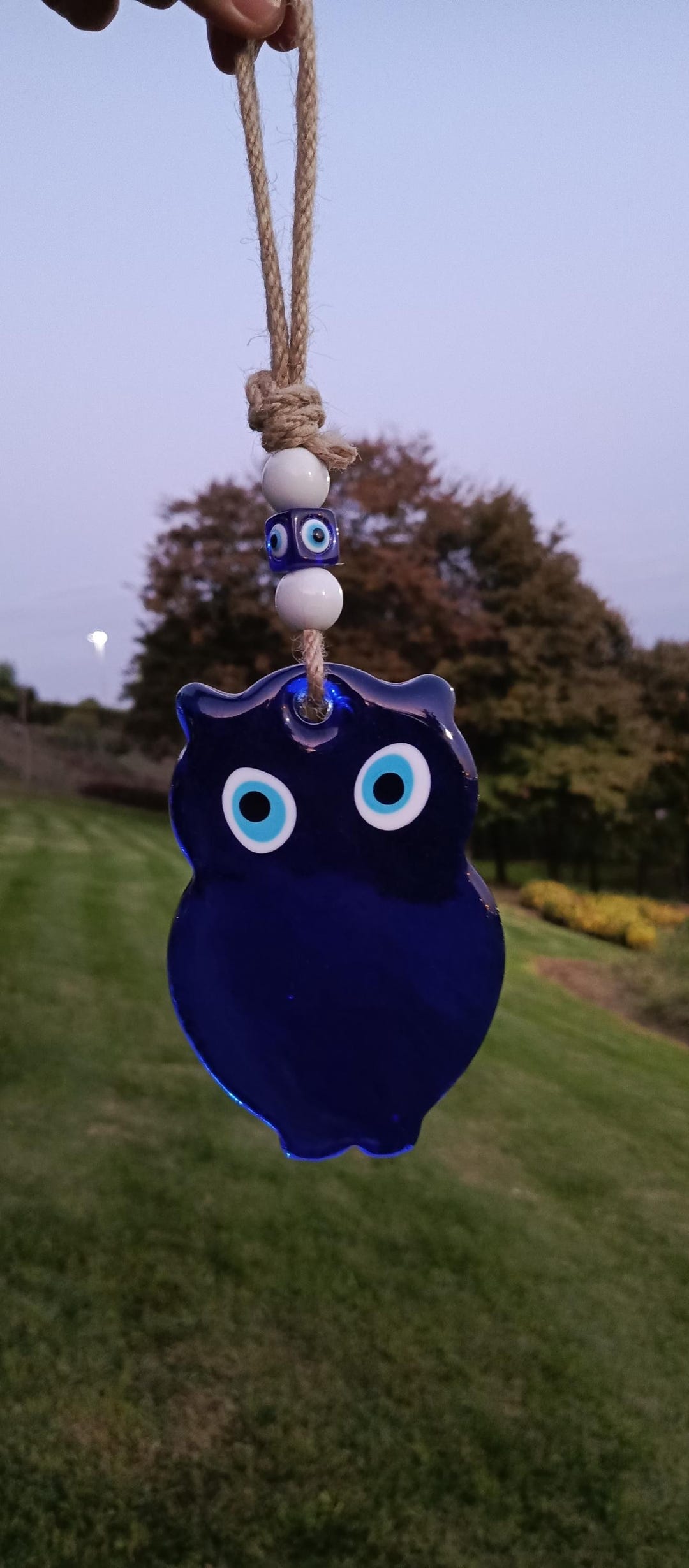 Handmade Owl Evil Eye – Blue Turkish Nazar Boncuğu, Home Protection ...