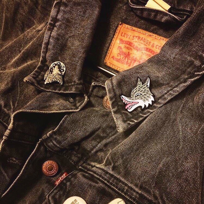 Wolfy Enamel Pin Wolf enamel pin Cartoon Enamel Pin | Etsy