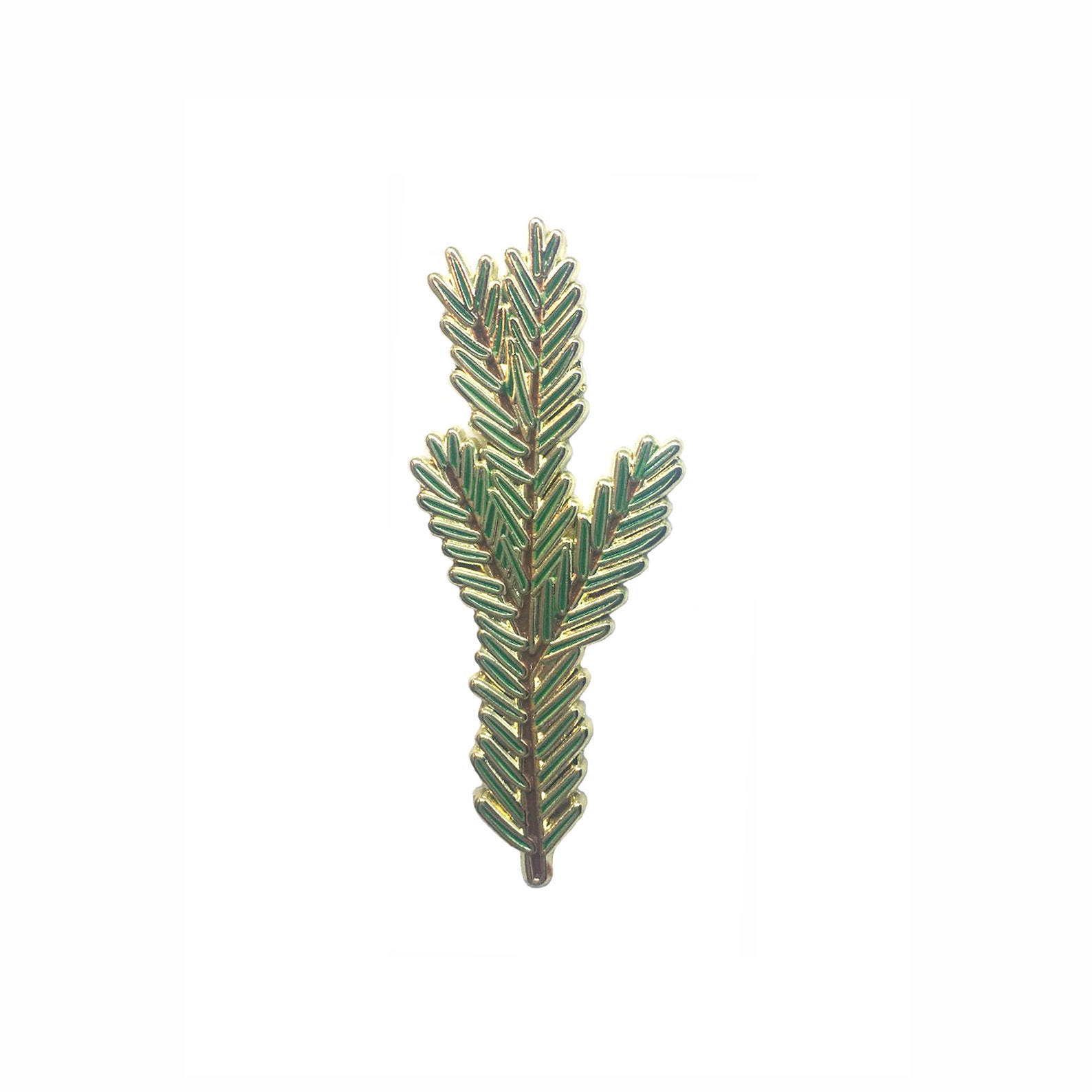 Pine Branch Enamel Pin - Golden Pine Branch Pin - Wilderness Pin ...