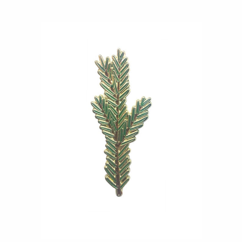 Pine Branch Enamel Pin - Golden Pine Branch Pin - Wilderness Pin ...