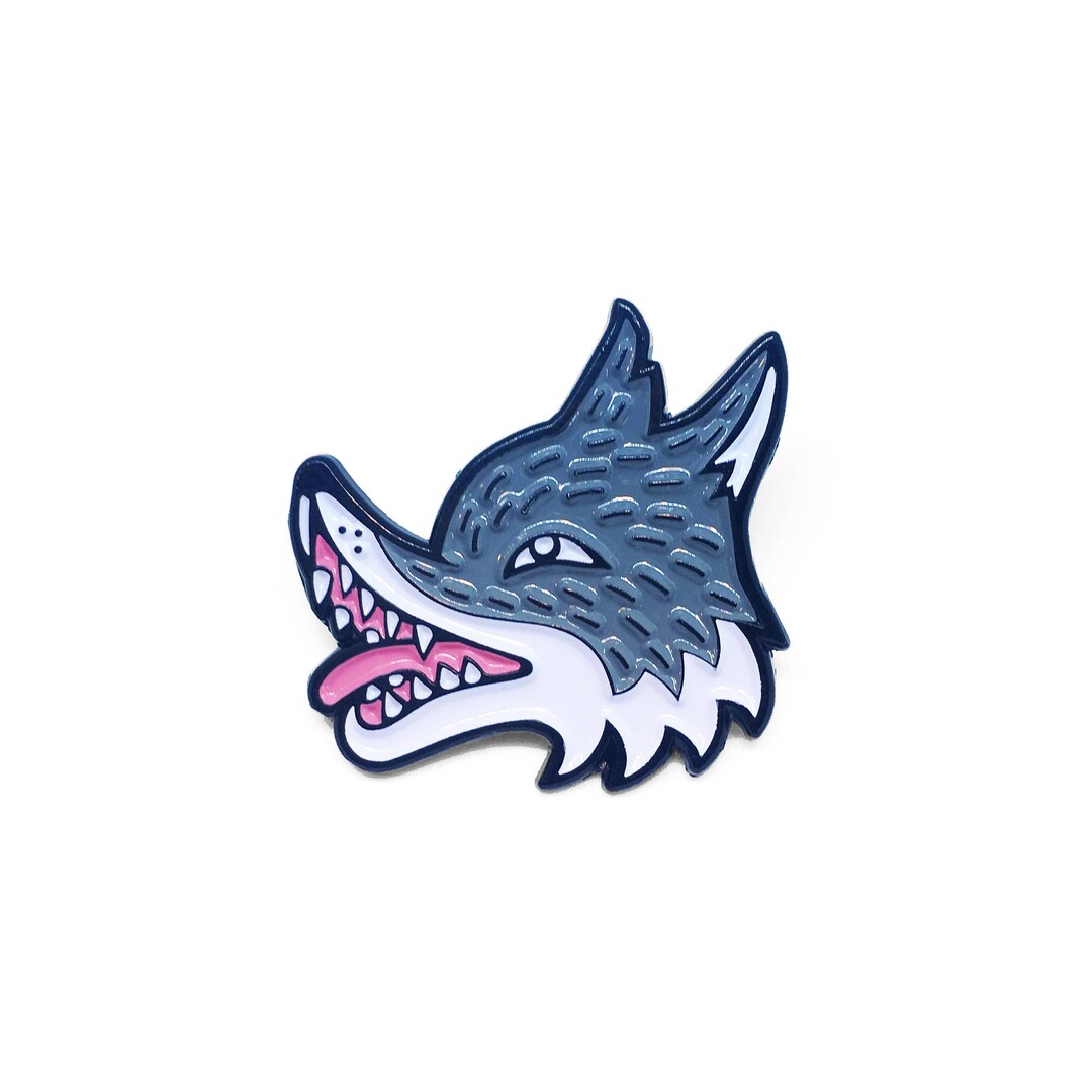Wolfy Enamel Pin - Wolf Enamel Pin - Cartoon Enamel Pin - Etsy