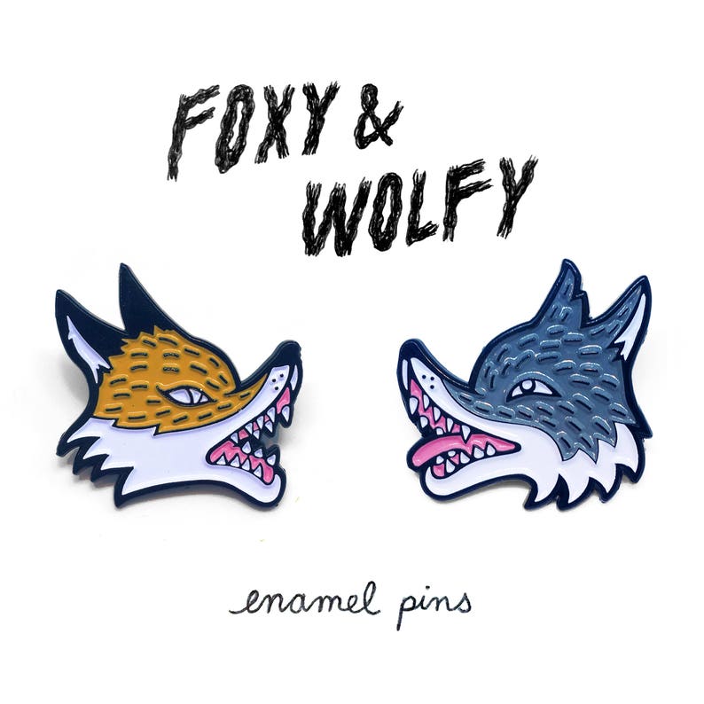 Wolfy Enamel Pin Wolf Enamel Pin Cartoon Enamel Pin - Etsy