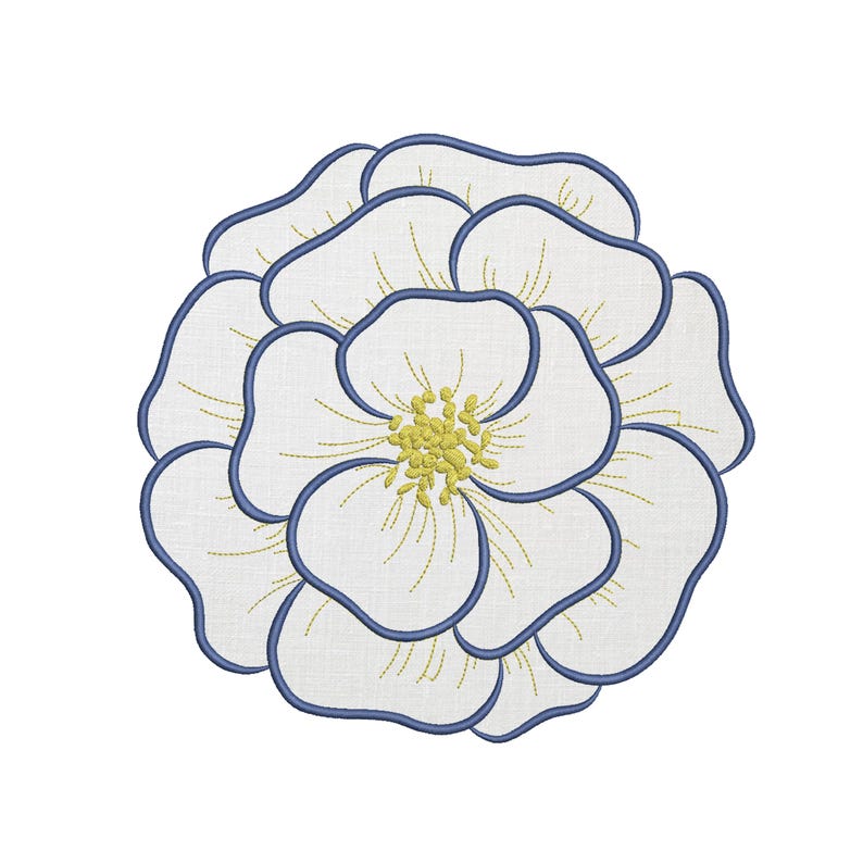 Floral Napkin Applique Machine Embroidery Design (digital ZIP File, 7 ...