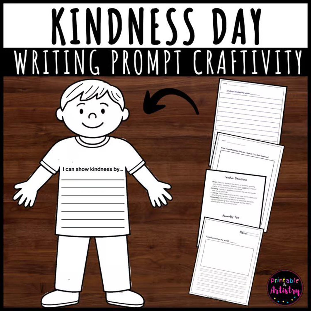 World Kindness Day Crafts | Kindness Coloring Sheets & Writing Prompt ...
