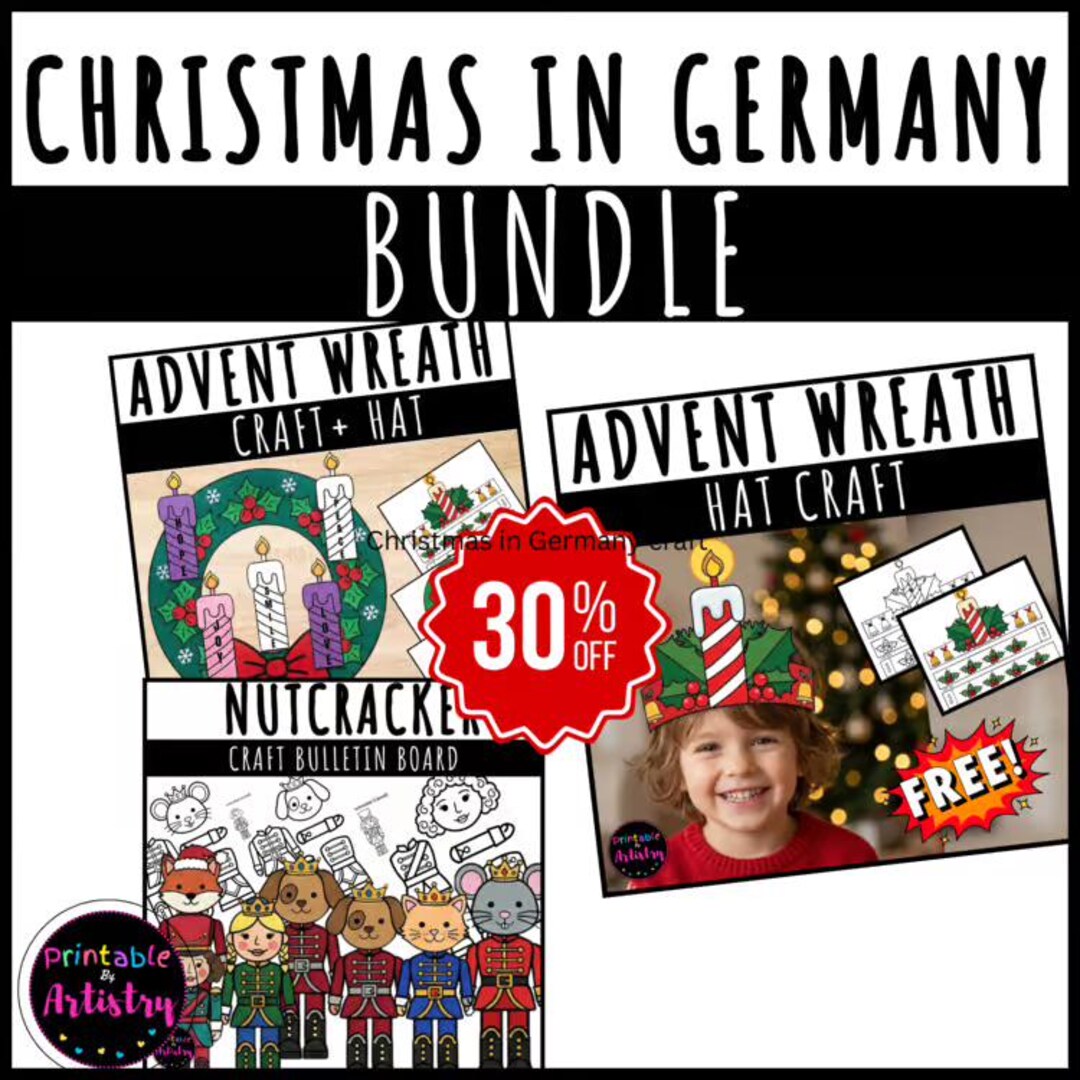Christmas in Germany Craft BUNDLE - Advent Wreath Nutcracker Crafts - Etsy