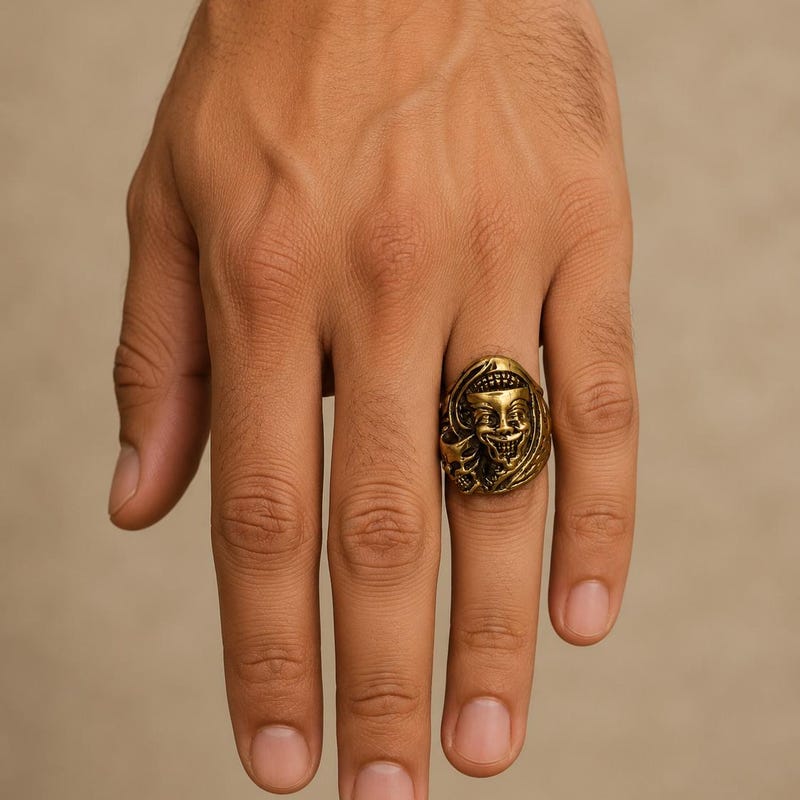 Skull Reaper Gold Ring - Etsy UK