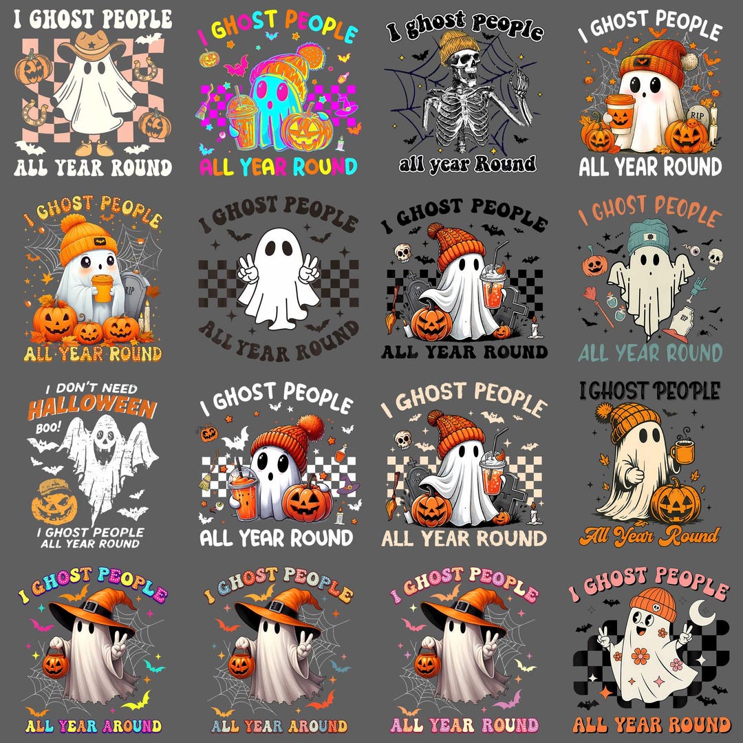 I Ghost People All Year Round Fall PNG, Funny Halloween Quote Clipart ...