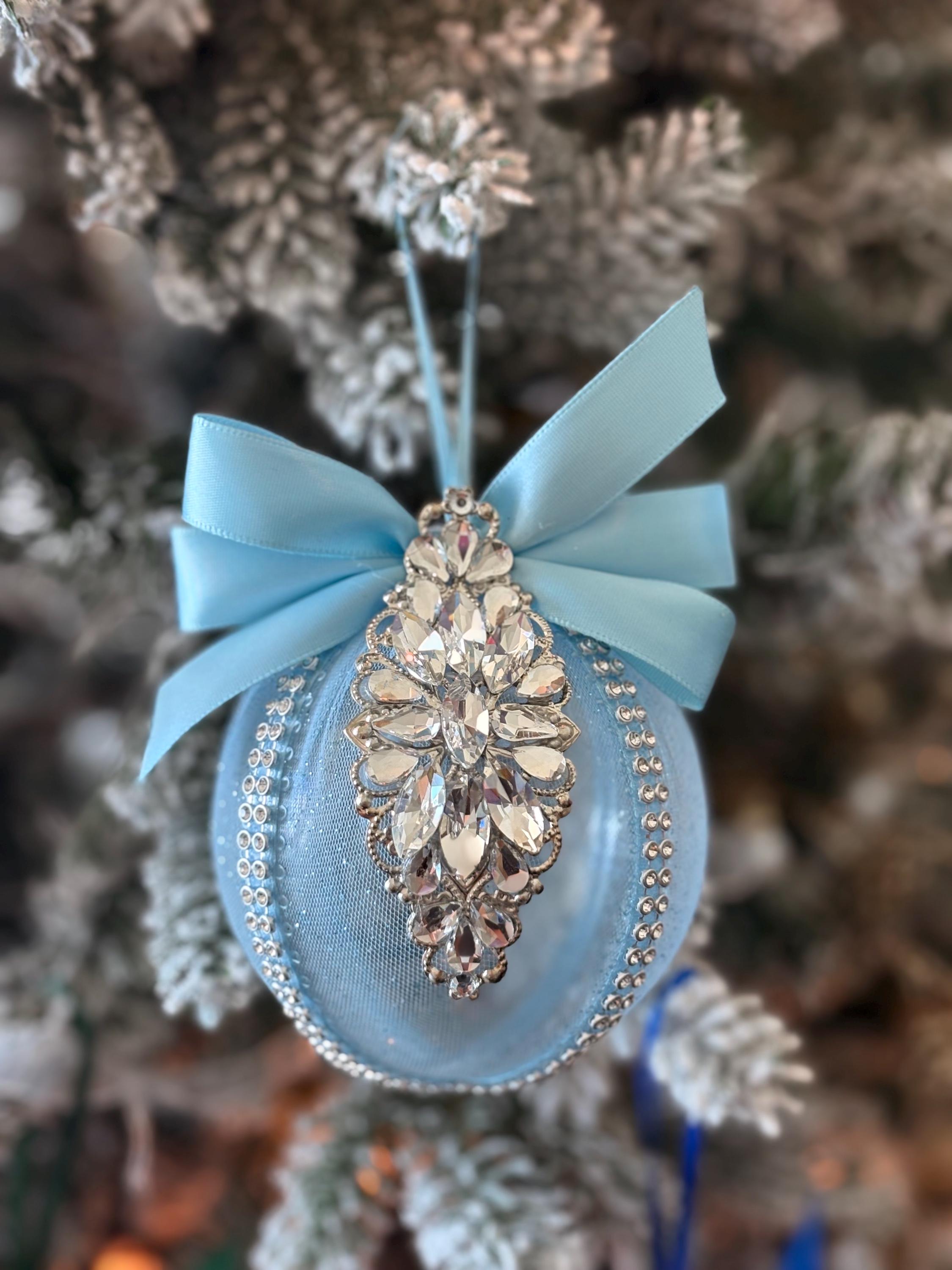 Elegant Handmade Velvet Christmas Decoration With Rhinestones - Etsy