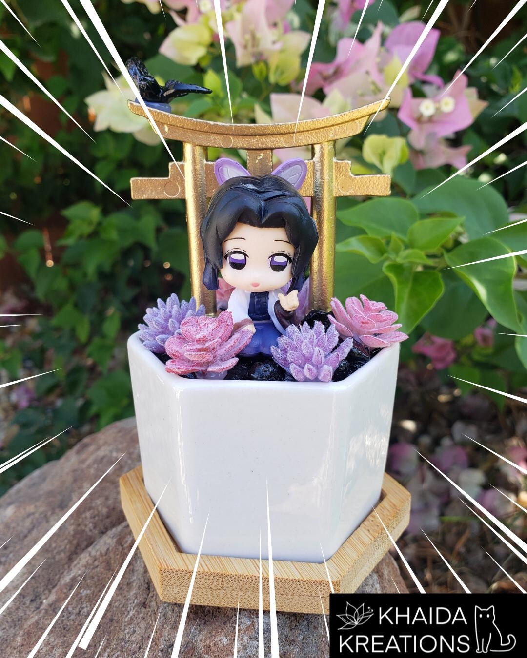 Hand Made Succulent Pot Curations - Demon Themed - Anime Figure ...