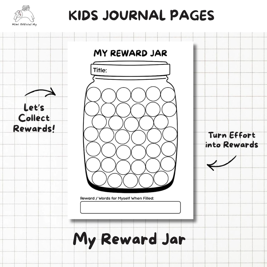 My Reward Jar Printable for Kids, Behavior Chart, Chore Tracker ...