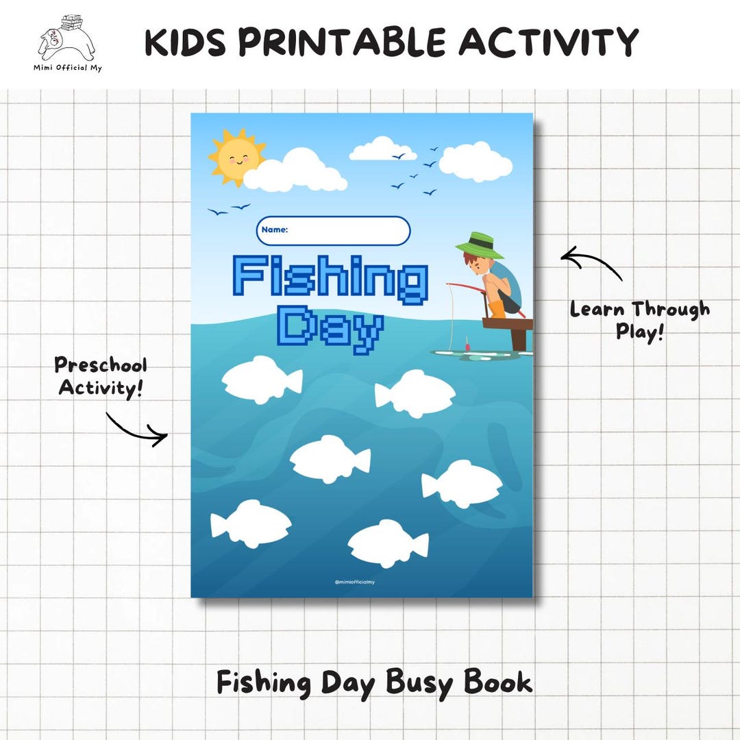 Fishing Day Busy Book for Kids | Printable Counting Activity ...