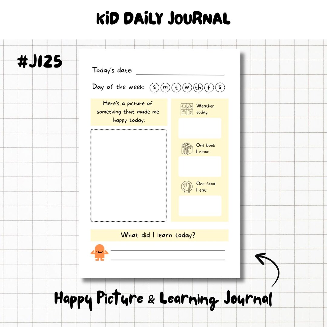 Doodle Journal for Kids, Drawing Journal, Kids Everyday Habit, Learn to ...