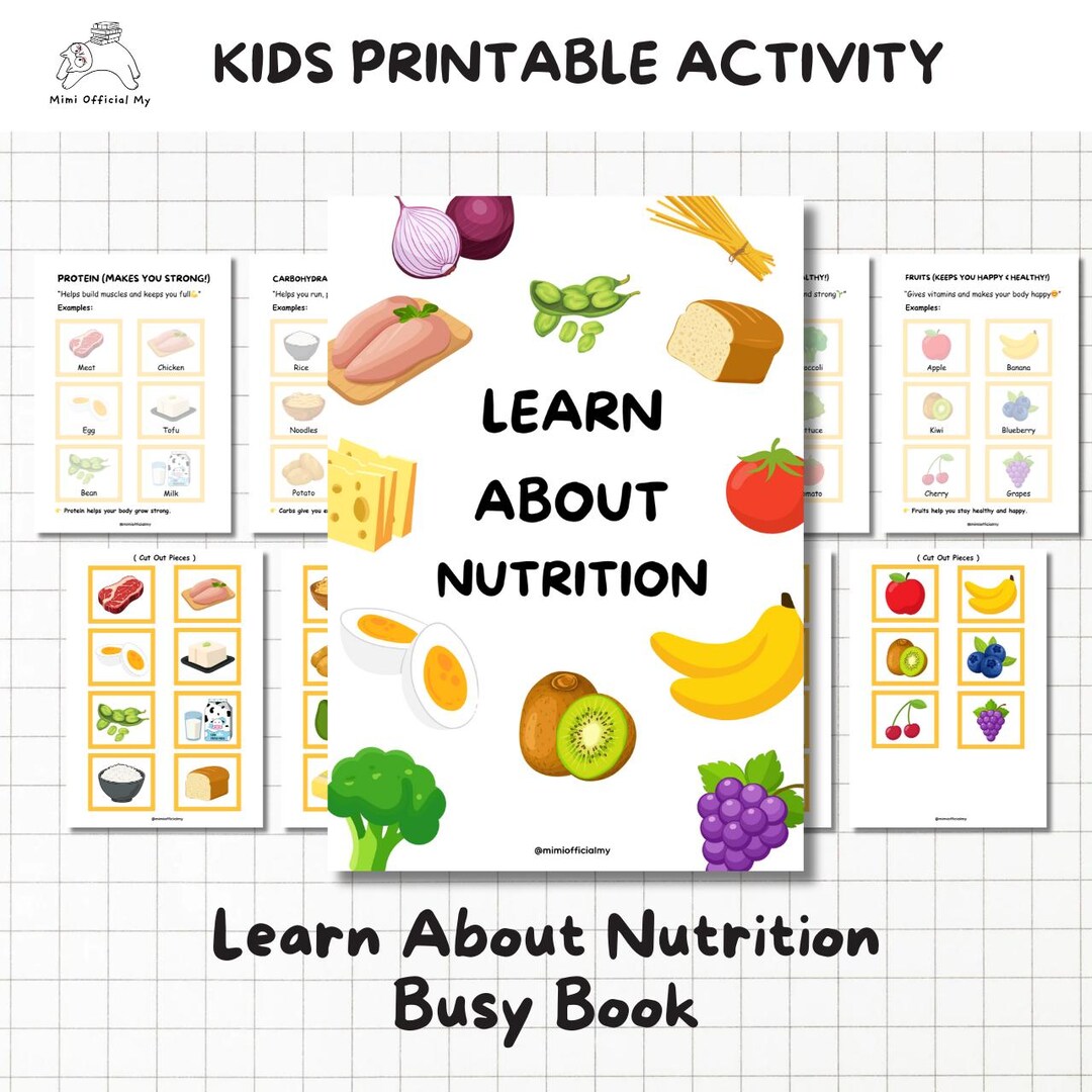 Learn About Nutrition Busy Book | Food Groups Activity for Kids ...