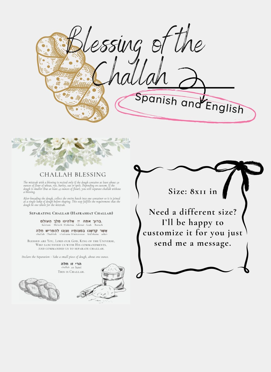 Digital Challah Blessing - Separation (8x11in) PDF Prayers - Etsy