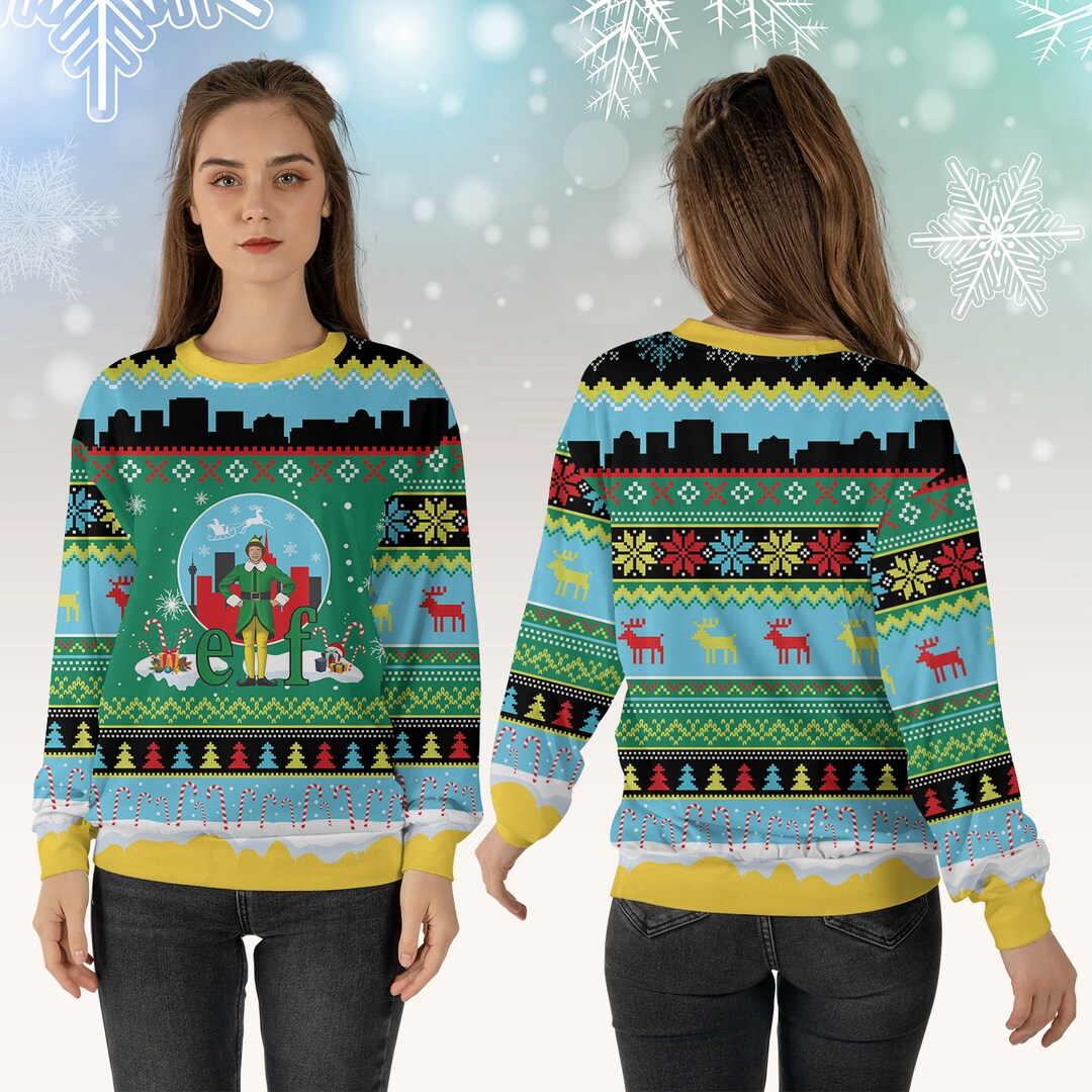 Merry Christmas Funny Elf Sweater Christmas Movies Sweater - Etsy