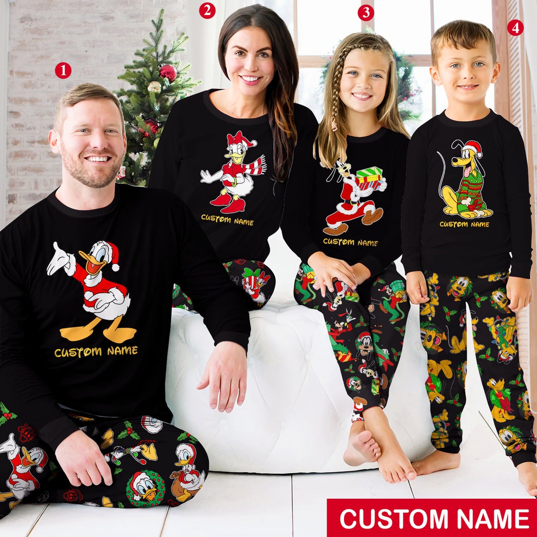Custom Matching Family Pajamas Set, Family Disneyy Pajamas,goofy Donald ...